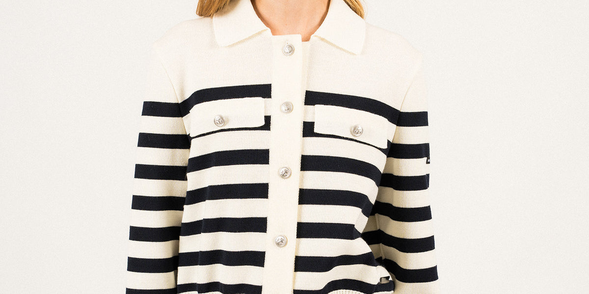 Rollet Striped Wool Cardigan SAINT JAMES x Romain Brifault | SAINT JAMES official website ...